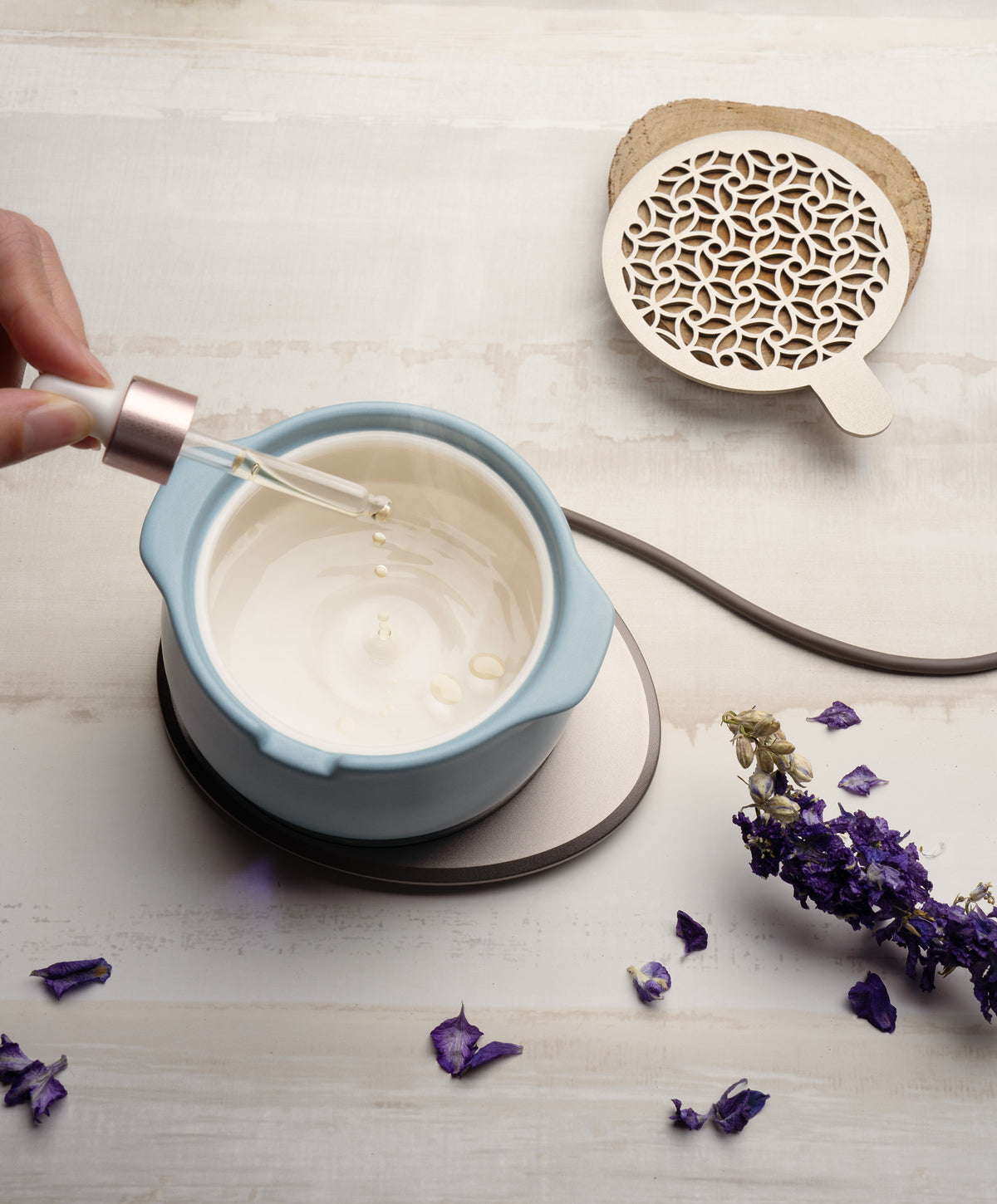 Jun Self-heating Diffuser Set - Moonmist Blue